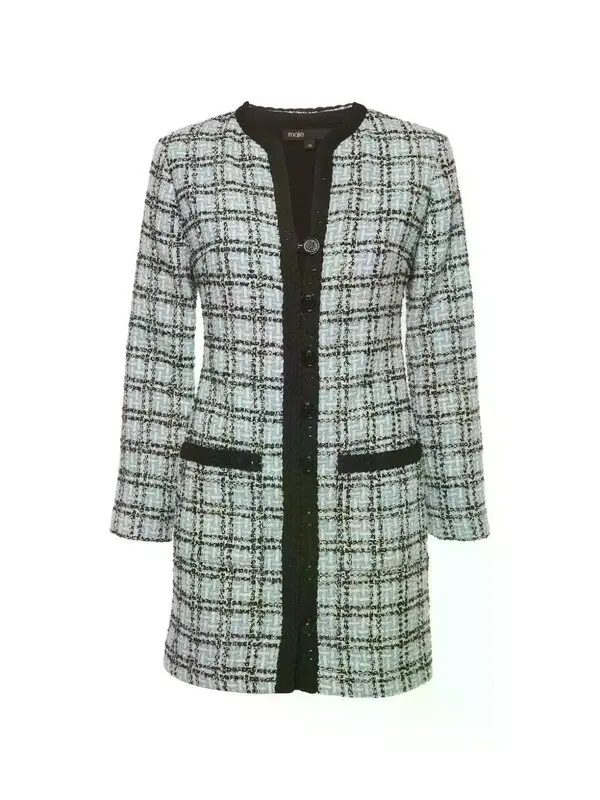 Maje Tweed Long-sleeve Mini Dress
