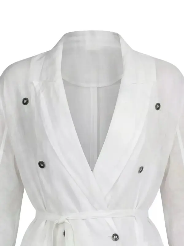 Masnada Double-breasted Belted Coat With Notched Lapels