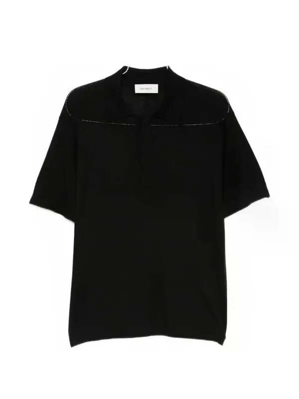 LISA YANG Carter Short-sleeve Polo Shirt - Black