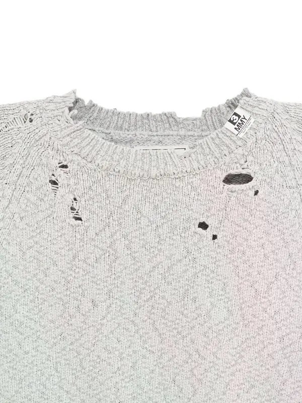 Mihara Yasuhiro Distressed Cable-knit Sweater
