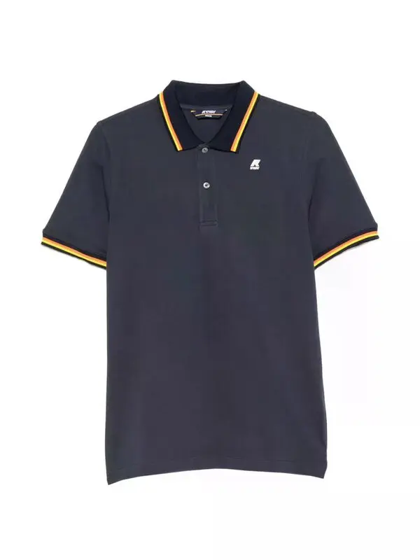 K-WAY Logo-patch Polo Shirt - Blue