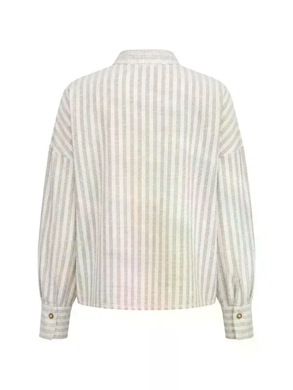 FORME D'EXPRESSION Striped Drop-shoulder Shirt - Neutrals