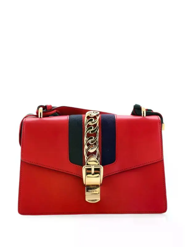Gucci Sylvie Leather Small Shoulder Bag - Red