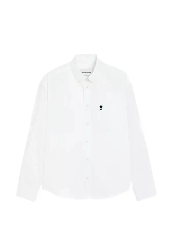 AMI Paris Boxy Cotton Shirt With De Coeur