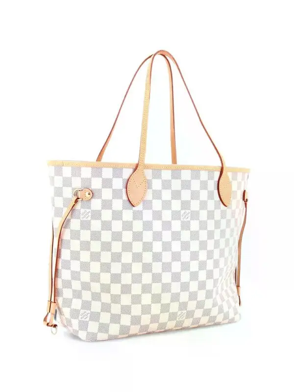 LOUIS VUITTON Damier Neverfull Mm Tote Bag - White