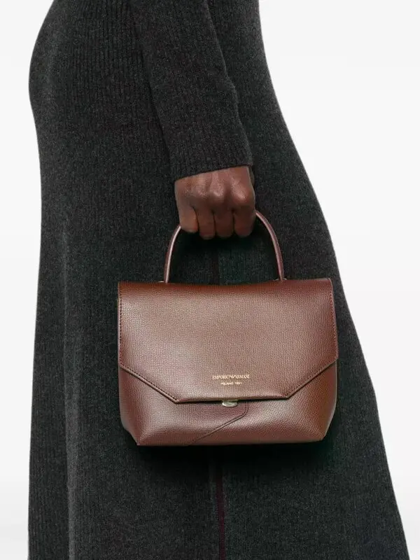 Emporio Armani Leather Tote Bag - Brown
