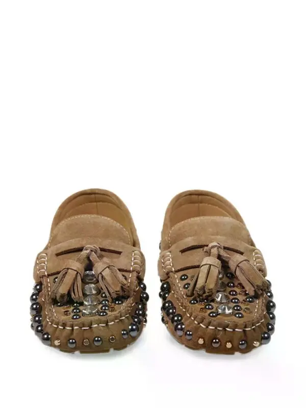 STRATEGIA SHOES Stud-embellished Tassel Loafers - Brown