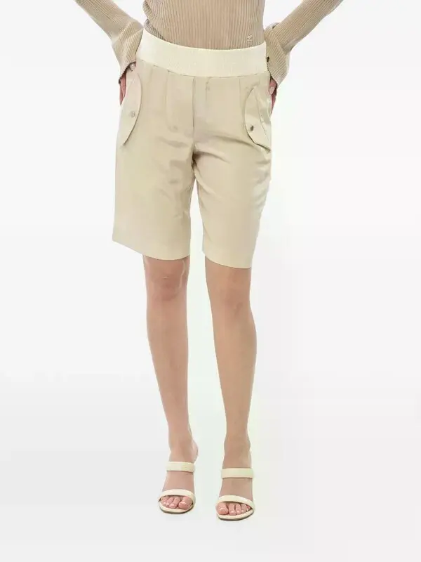 Helmut Lang Beige Silk Elasticated Waistband Shorts