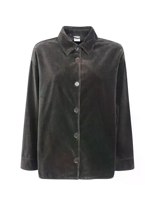 Aspesi Button-fastening Velvet Shirt Jacket - Green