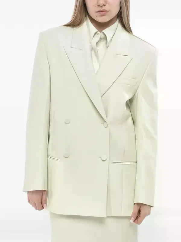 SUPER BLOND Double-breasted Oversized Blazer - Green