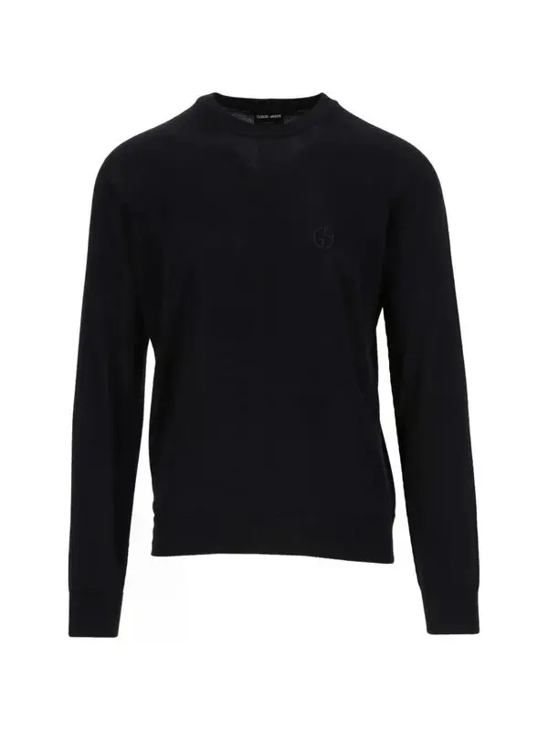 Giorgio Armani Logo-embroidered Virgin Wool Sweater