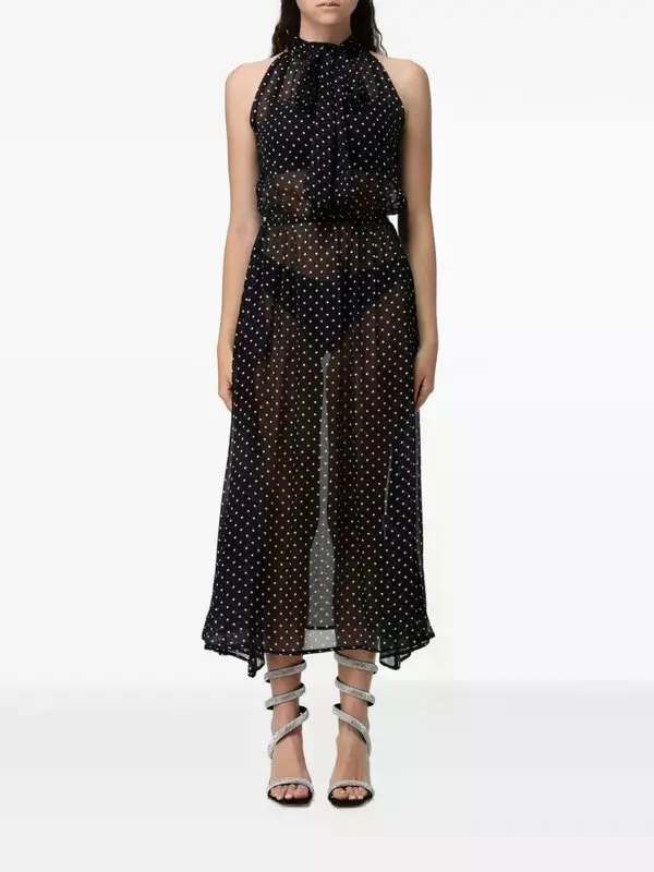 CRIDA MILANO Taormina Polka-dot Midi Dress