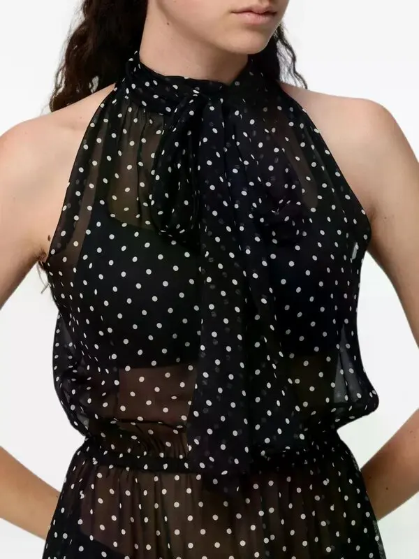 CRIDA MILANO Taormina Polka-dot Midi Dress