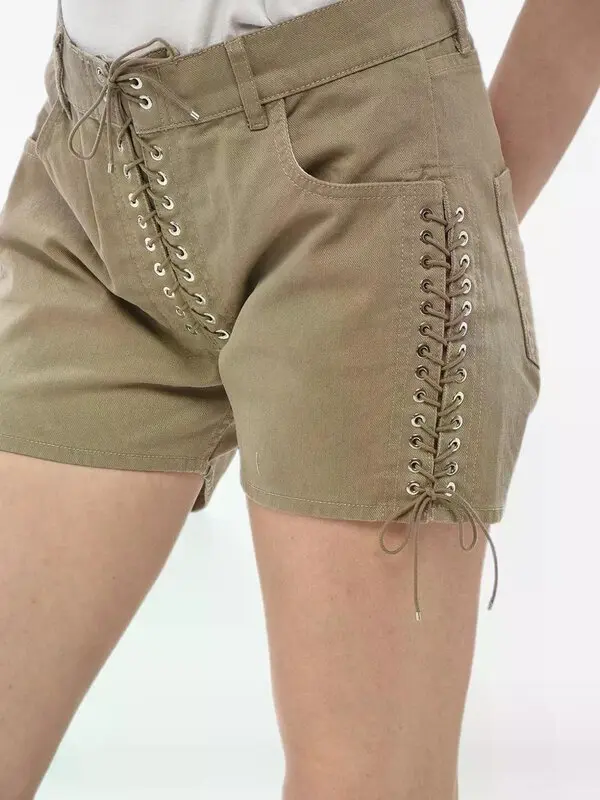 LUDOVIC DE SAINT SERNIN Lace-up Denim Shorts