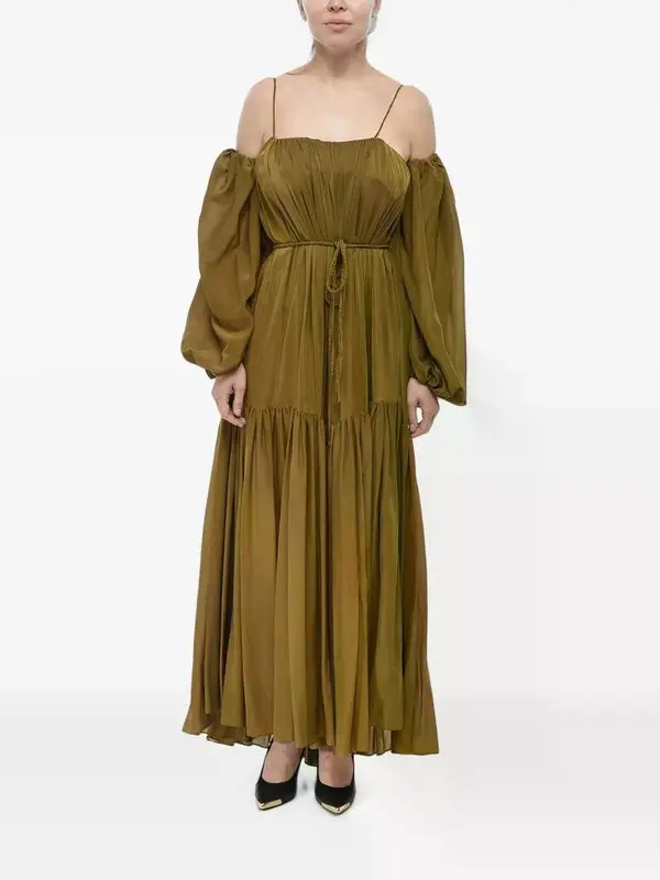 SUPER BLOND Ruffled Puff-sleeve Maxi Dress