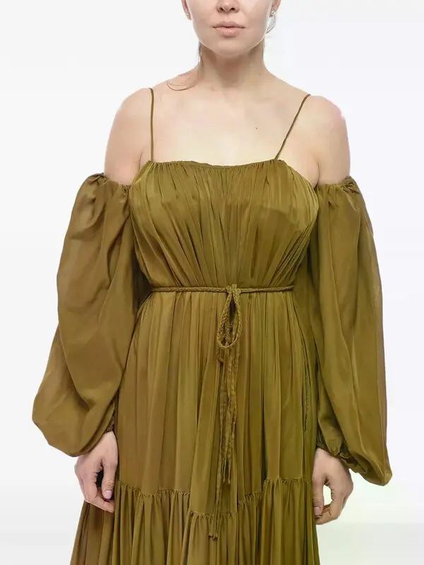 SUPER BLOND Ruffled Puff-sleeve Maxi Dress