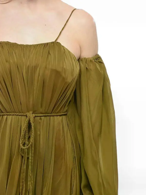 SUPER BLOND Ruffled Puff-sleeve Maxi Dress