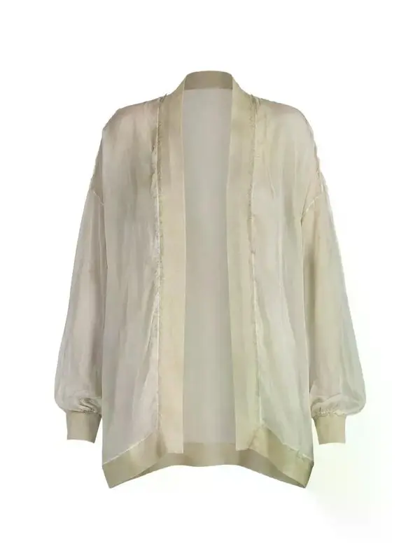 Avant Toi Sheer-panelled Frayed Cardigan
