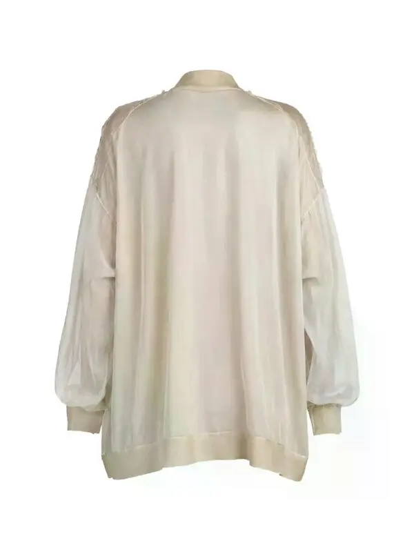 Avant Toi Sheer-panelled Frayed Cardigan