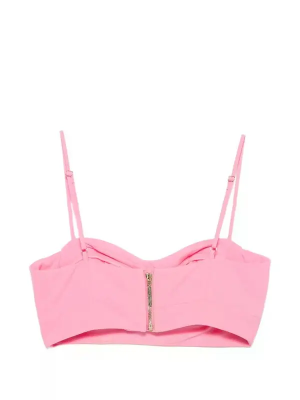 SIMONA CORSELLINI Cropped Sweetheart Neck Top With Cut-out Detailing