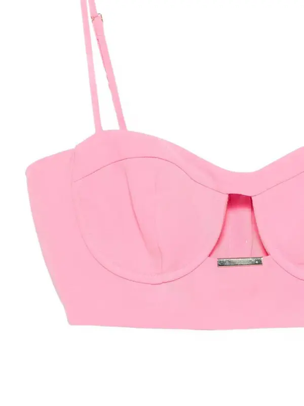 SIMONA CORSELLINI Cropped Sweetheart Neck Top With Cut-out Detailing