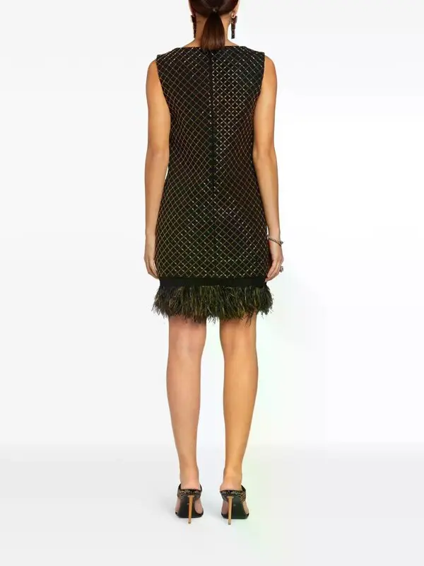 Roberto Cavalli Feather-trim Mini Dress