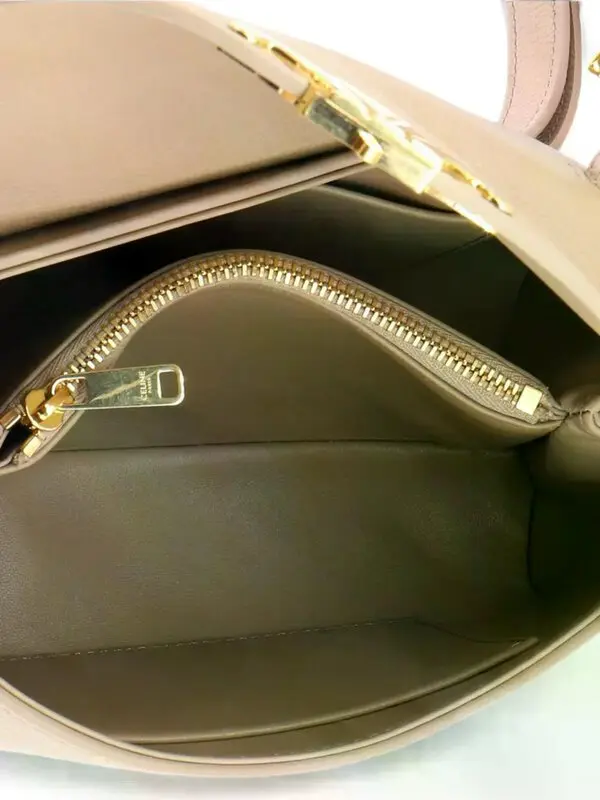 Celine Nino Top Handle Bag Leather Satchel - Neutrals