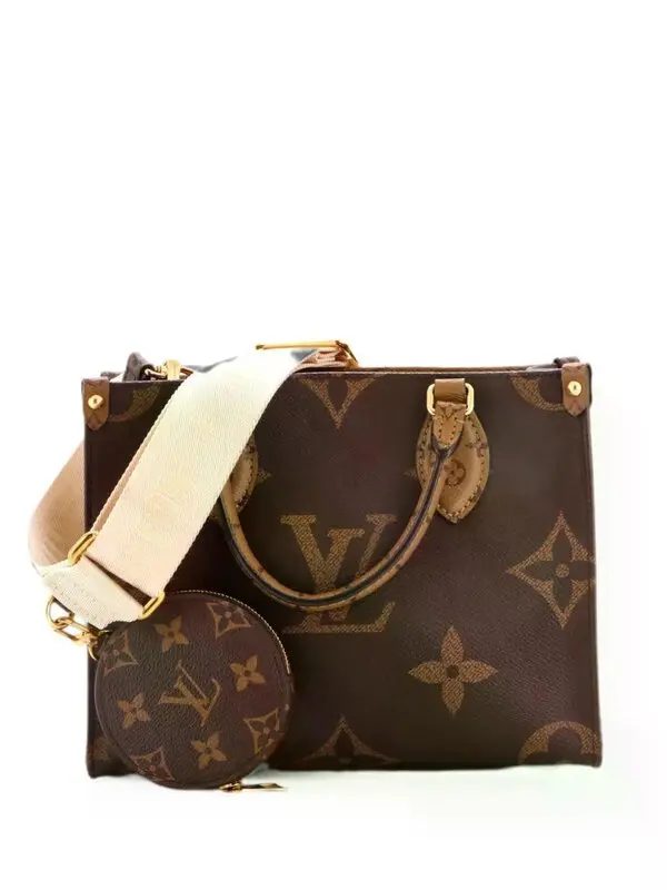 LOUIS VUITTON Onthego Tote Reverse Monogram Giant Pm Shoulder Bag - Brown