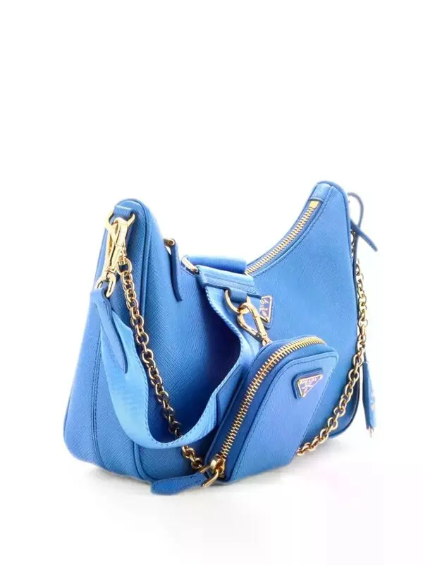 Prada Re-edition 2005 Shoulder Bag Saffiano Leather Small Crossbody Bag - Blue