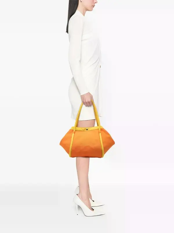 Hermès Toile Lindy Beach Bag Tote - Orange