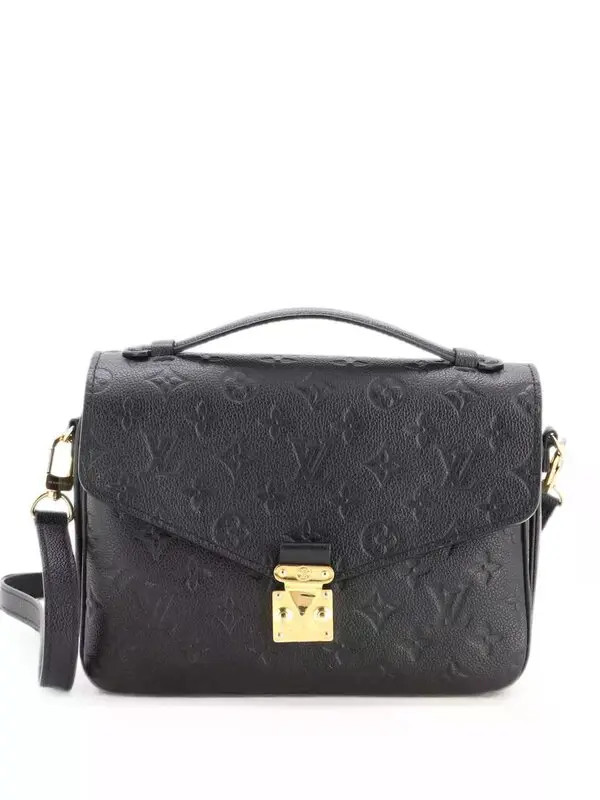 LOUIS VUITTON Pochette Metis Monogram Empreinte Leather Crossbody Bag - Black
