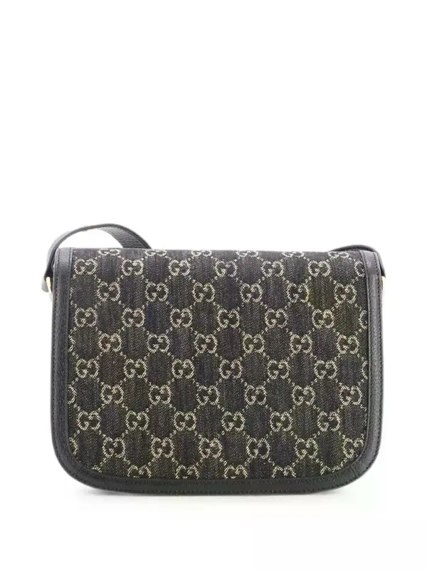 Gucci Horsebit 1955 Gg Denim Small Shoulder Bag