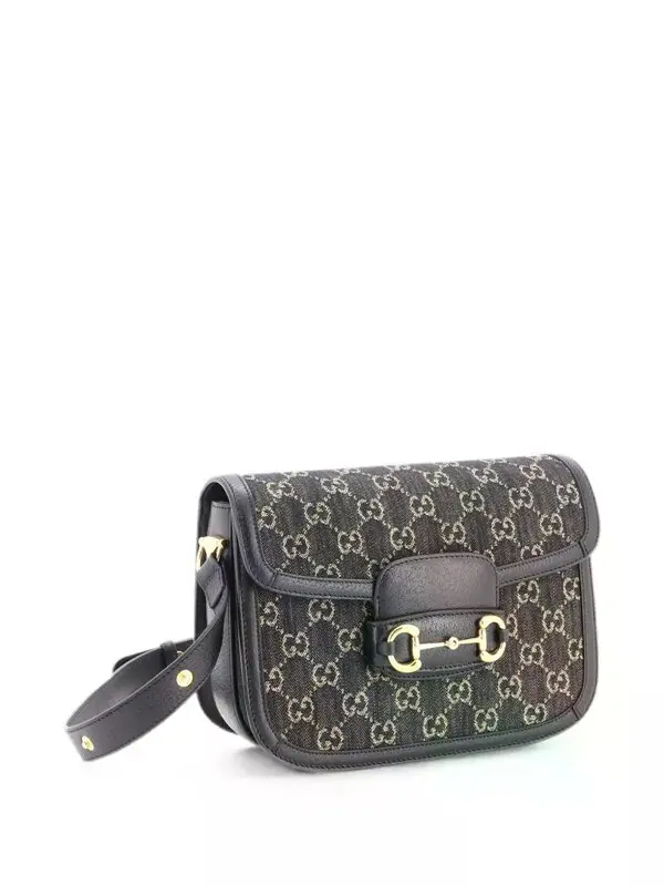 Gucci Horsebit 1955 Gg Denim Small Shoulder Bag