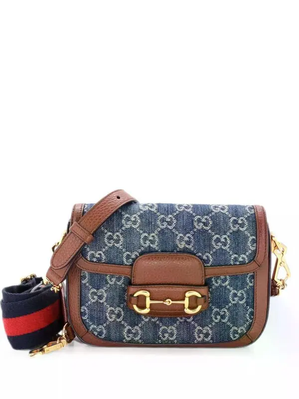 Gucci Horsebit 1955 Gg Denim Mini Shoulder Bag