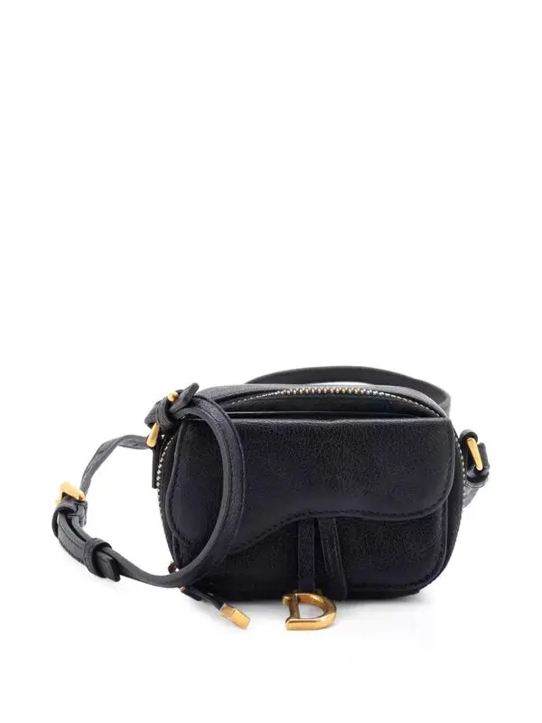 Dior Saddle Shoulder Strap Pouch Goatskin Mini