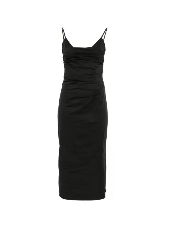 Patrizia Pepe Ruched Spaghetti-strap Midi Dress