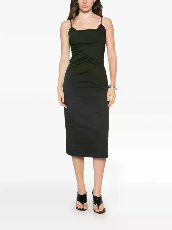 Patrizia Pepe Ruched Spaghetti-strap Midi Dress