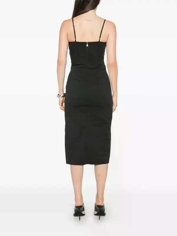 Patrizia Pepe Ruched Spaghetti-strap Midi Dress