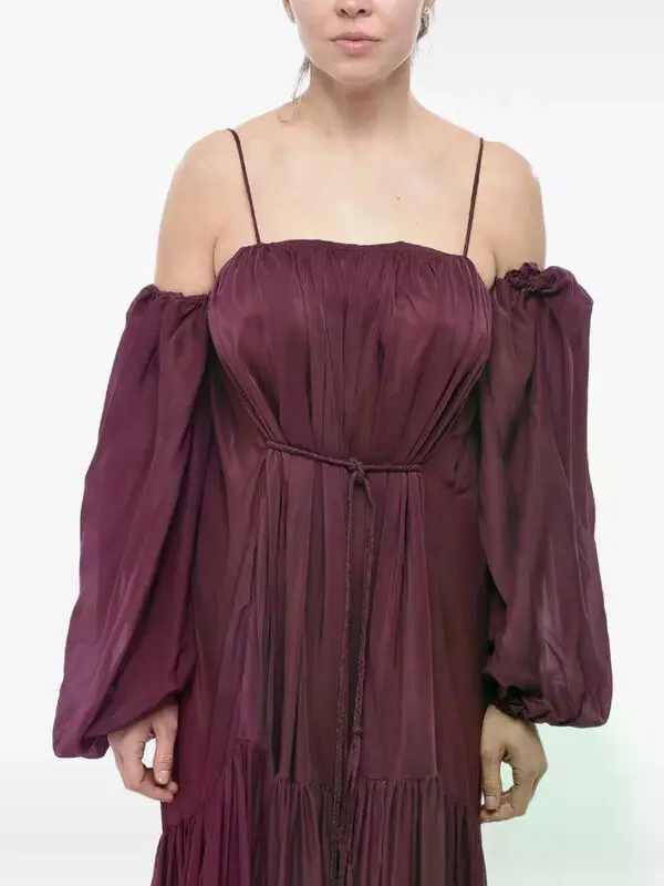 SUPER BLOND Ruffled Puff-sleeve Maxi Dress