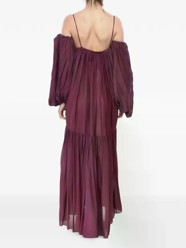 SUPER BLOND Ruffled Puff-sleeve Maxi Dress