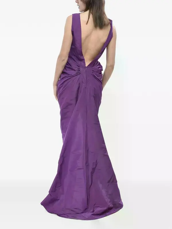 SUPER BLOND Draped Silk Mermaid Dress - Purple