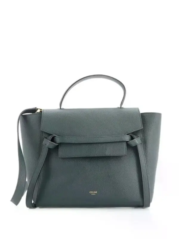 Celine Belt Bag Textured Leather Micro Satchel - Green