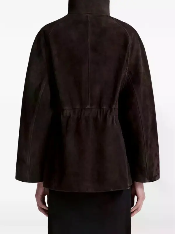 Nour Hammour High-collar Leather Jacket