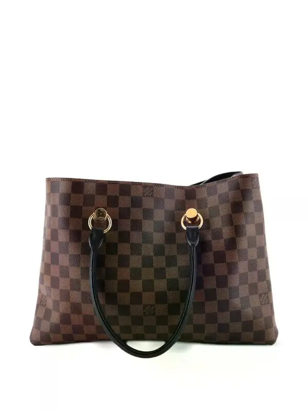 LOUIS VUITTON Damier Riverside Handbag With Leather Tote - Black