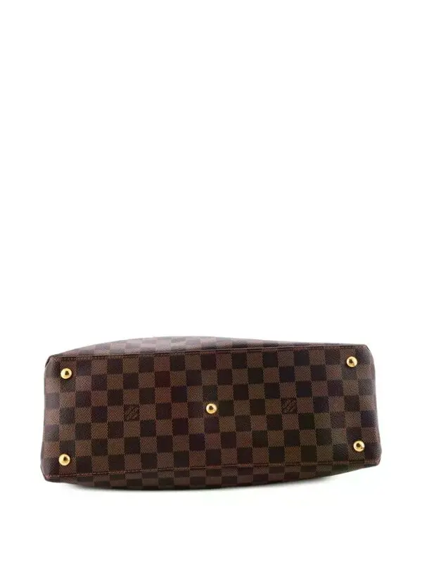 LOUIS VUITTON Damier Riverside Handbag With Leather Tote - Black