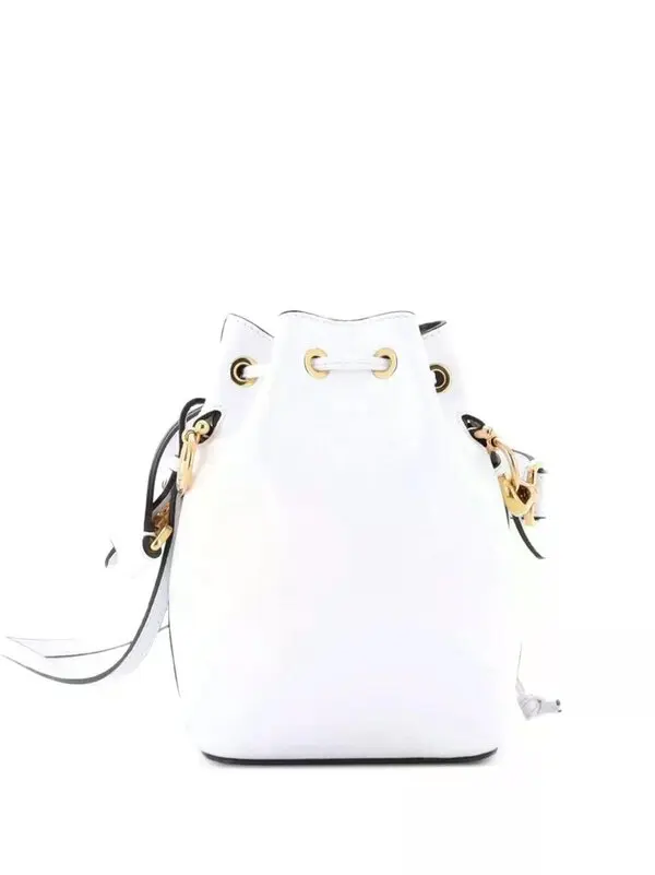 Fendi Mon Tresor Leather Mini Bucket Bag - White