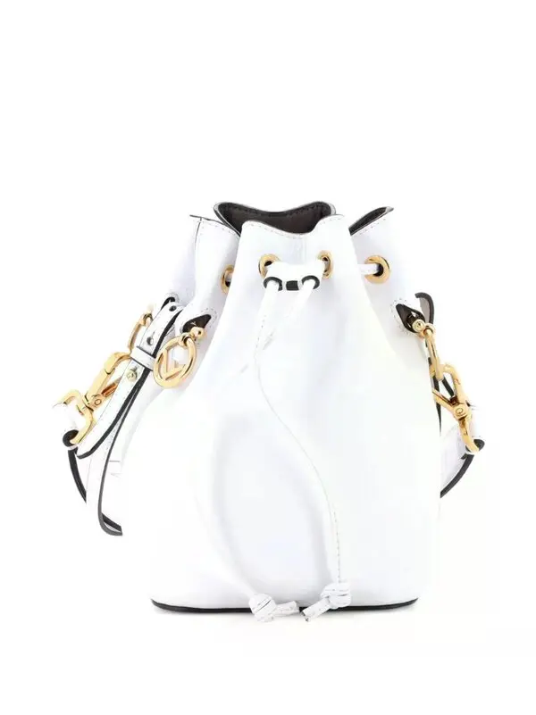 Fendi Mon Tresor Leather Mini Bucket Bag - White