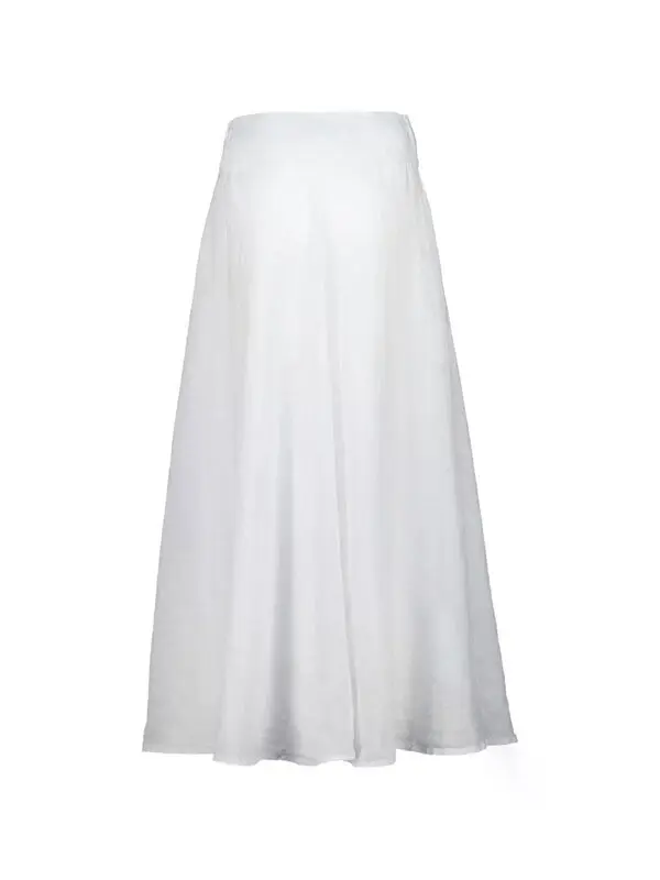 120% Lino Midi Skirt - White