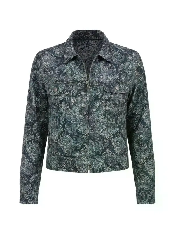R13 Paisley-pattern Cropped Shirt Jacket