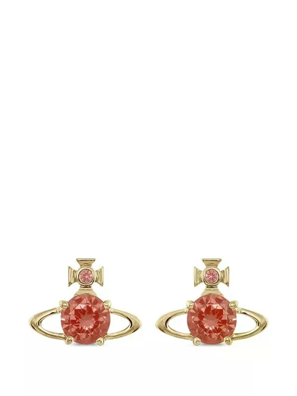 VIVIENNE WESTWOOD Reina Orb Earrings With Red Crystal Embellishments
